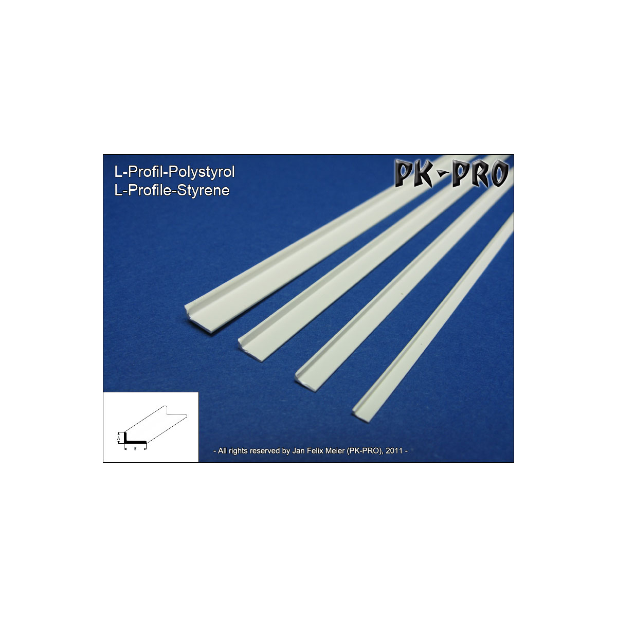 PK PRO Polystyrene L Profile 4,0x4,0 330mm