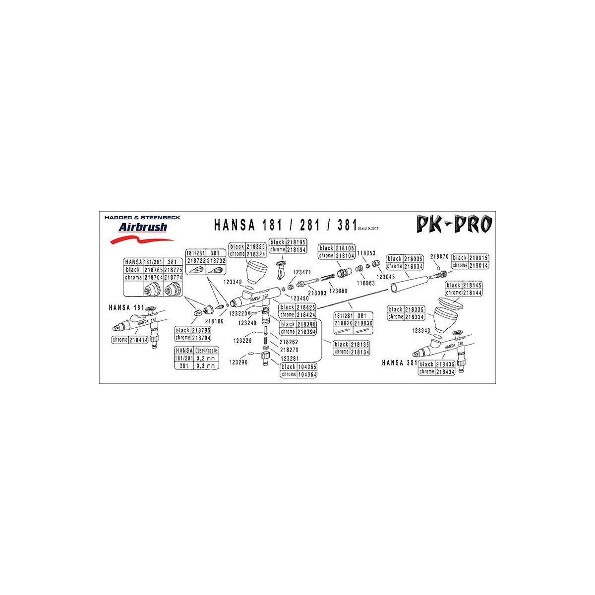 H&S-Luftkopf 0,3mm, vernickelt für HANSA 481, 581 + 681-(mit Nadelkap