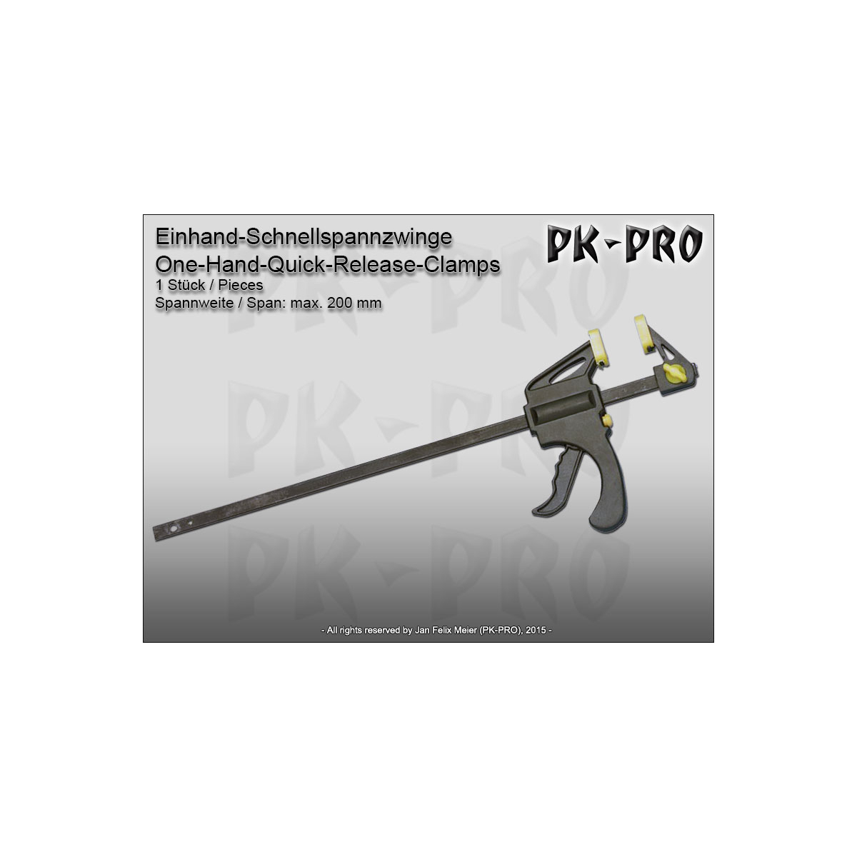 One Hand Quick Release Clamps 200mm